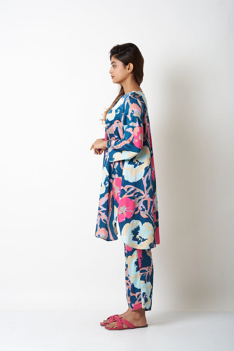 SHORT LENGTH CO-ORD SET - TEAL BLUE – Vasstram